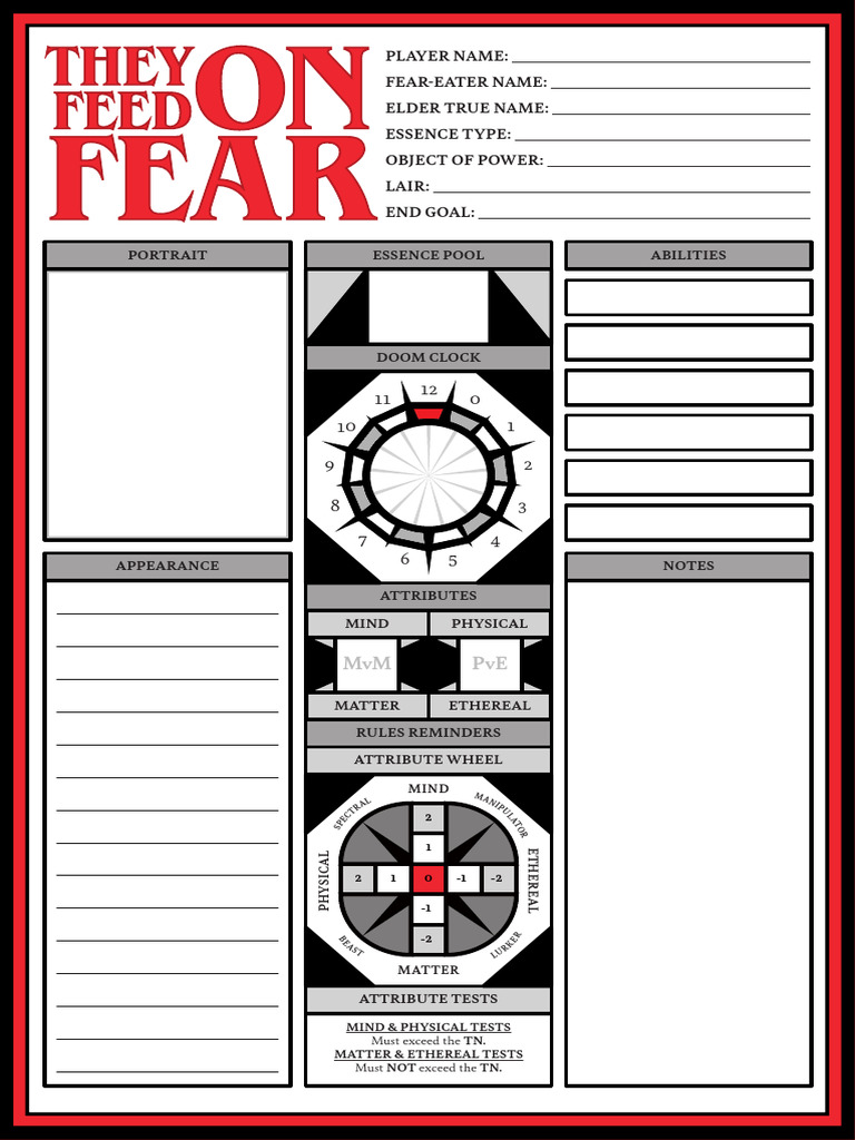 Character Sheet Form Fillable | PDF