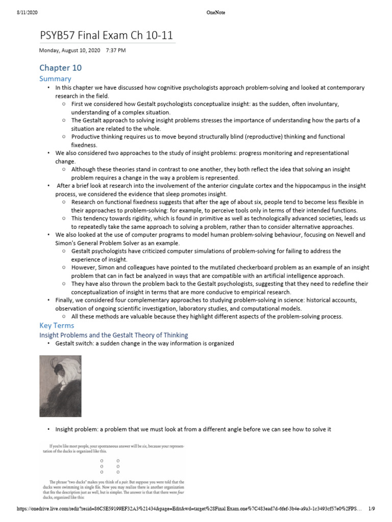 PSYB57 Final Exam Ch10 11 | PDF | Intelligence | Insight