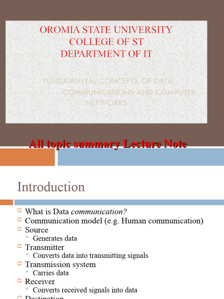 All - Topic - Summary - Lecture | PDF | Network Topology | Osi Model