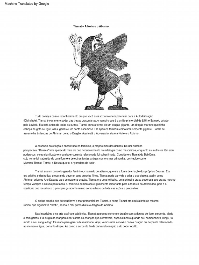 Tiamat - O Abismo Primordial | PDF | Dragão | Mitologia grega