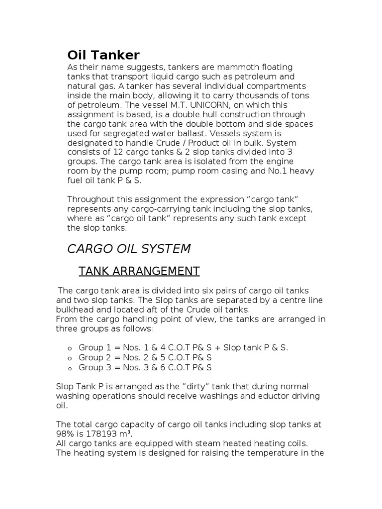Oil Tanker | PDF | Pump | Oil Tanker