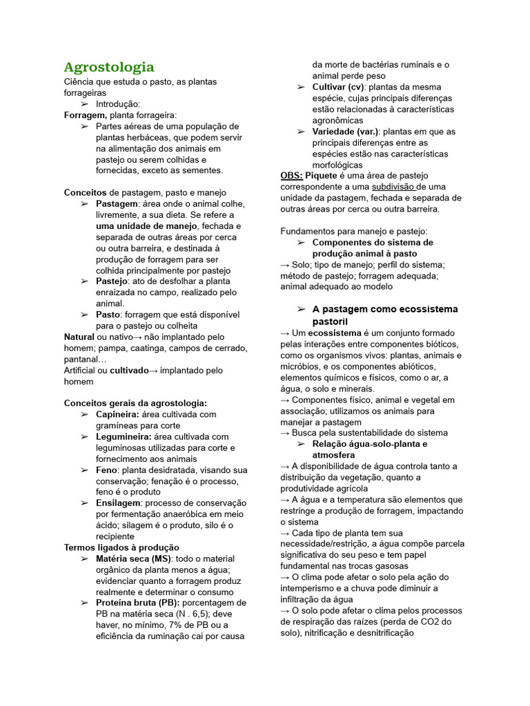 Agrostologia | PDF | Estoma | Fotossíntese