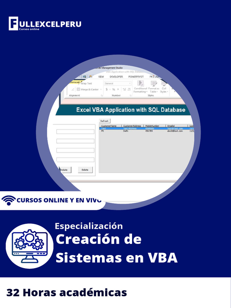 Esp. en Creación de Sistemas en VBA para Excel | PDF | SQL | Servidor SQL de Microsoft