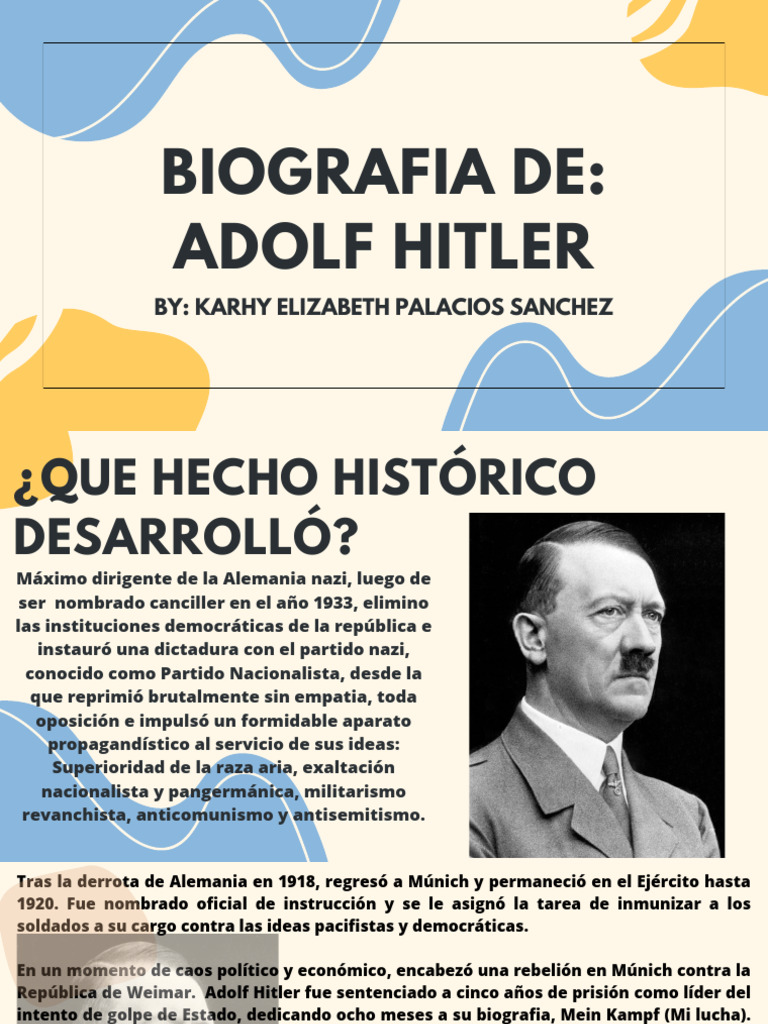 Biografia de Adolfo Hitler | PDF | Alemania nazi | Adolf Hitler
