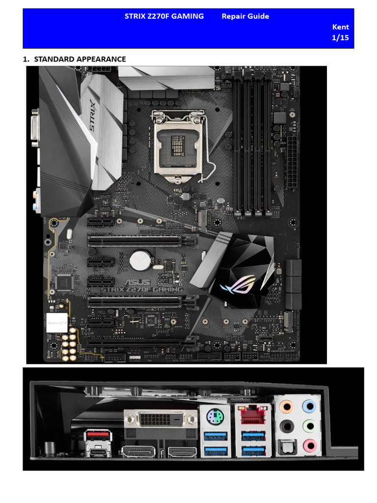 ASUS Strix Z270F Gaming RG | PDF | Soldering | Electronics