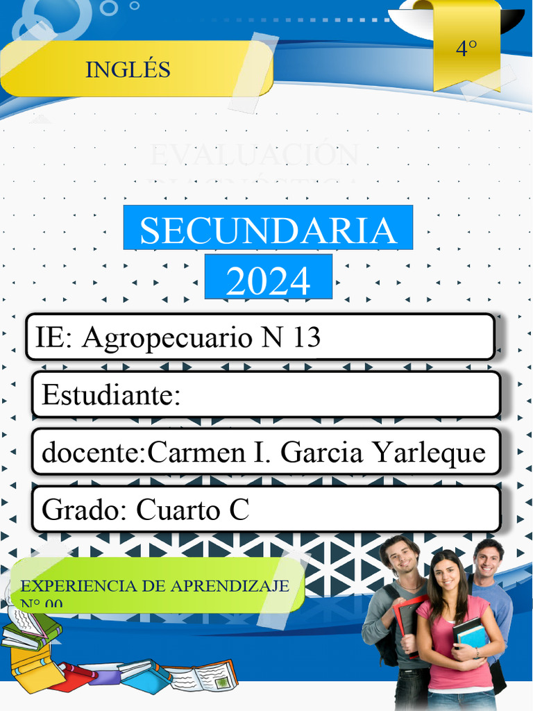 3º4º Eva. Diagonstica-Ingles. 2024 | PDF | Idiomas | Estudios de idiomas extranjeros