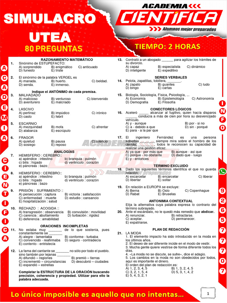 Simulacro 2024 | PDF | Eutrofización