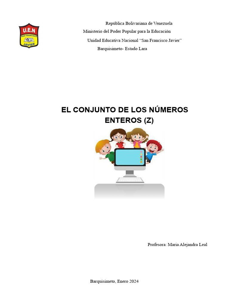Guia de Numeros Enteros | PDF | Entero | Conjunto (Matemáticas)