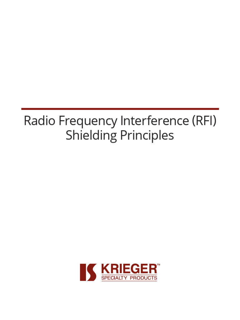 RFI Shielding Principles | PDF | Hertz | Electromagnetic Interference
