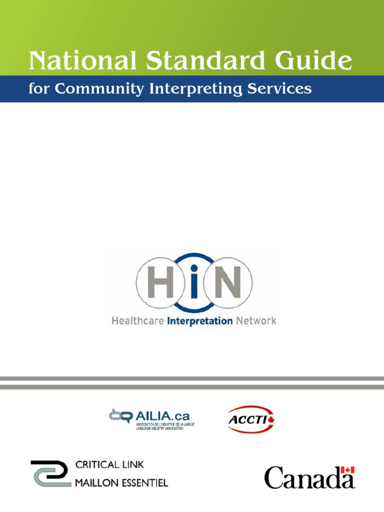 Healthcare Interpretation Network - 2007 - National Standard Guide For ...