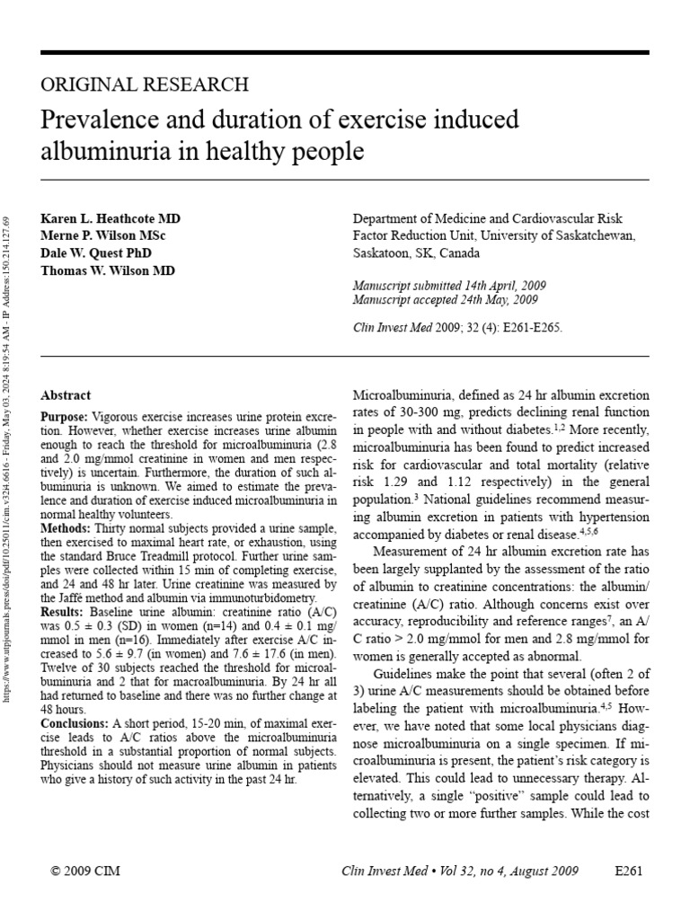 Heathcote Et Al 2023 Prevalence and Duration of Exercise Induced ...