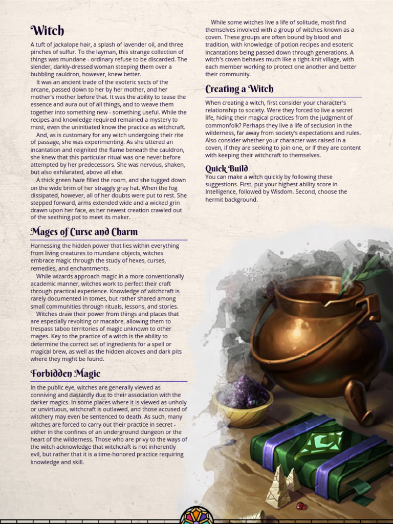Witch (D&D 5e) - GM Binder | PDF | Witchcraft