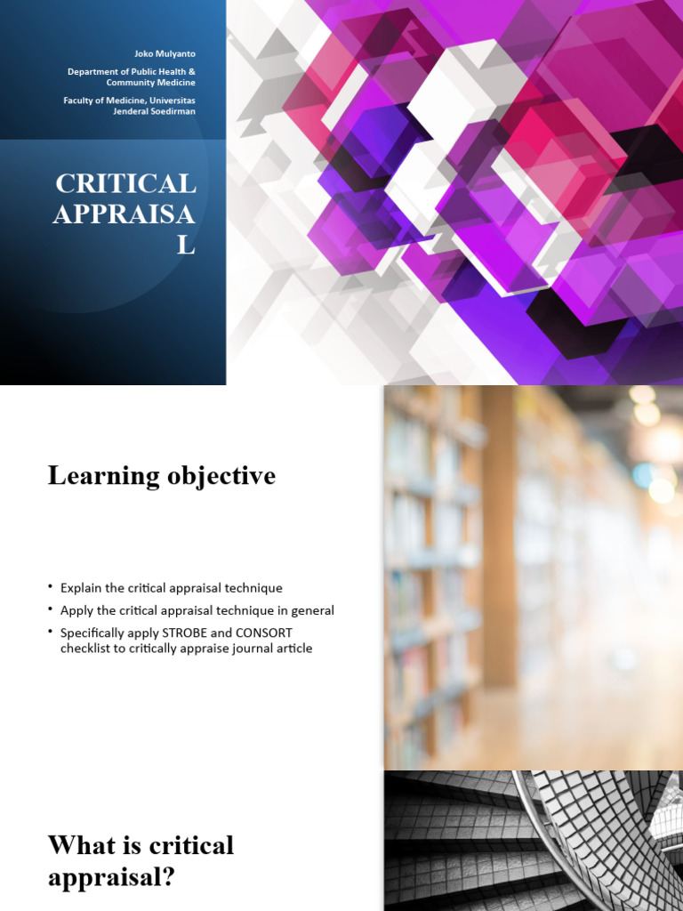 Critical Appraisal | PDF | Validity (Statistics) | Statistics
