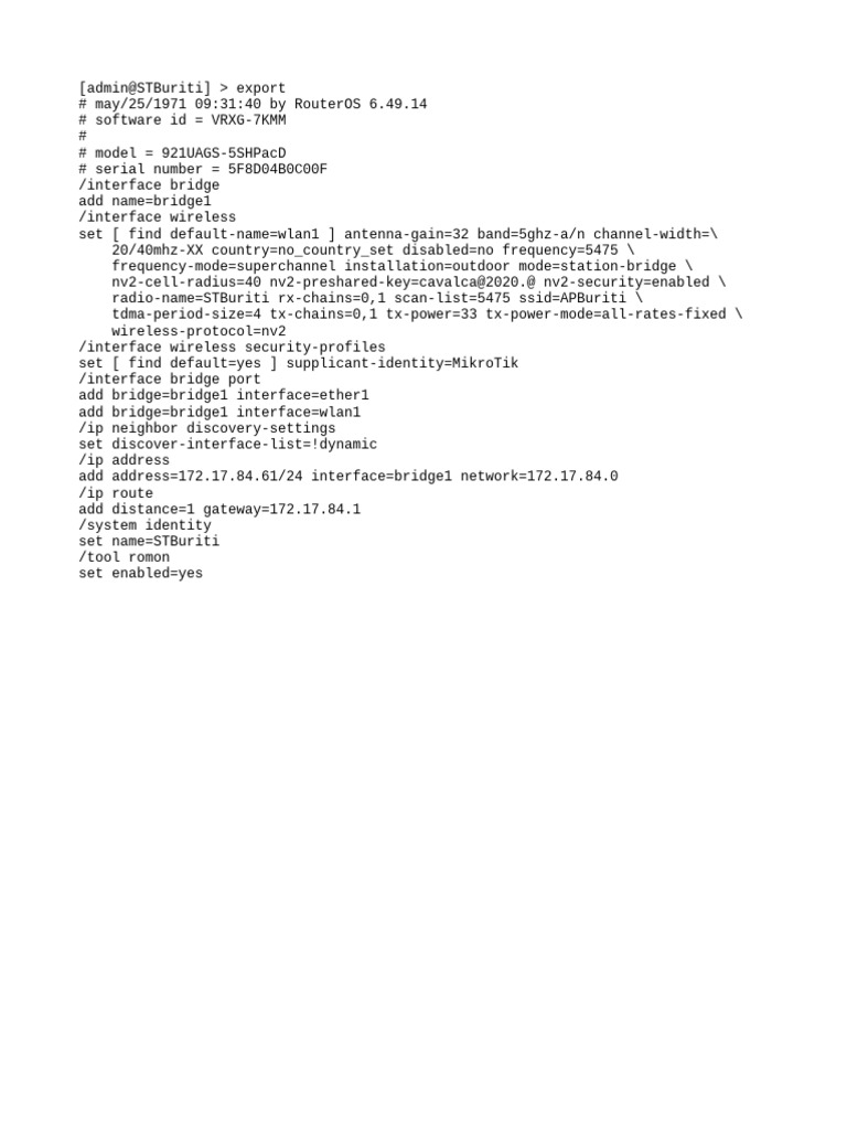 MikroTik RouterOS Configuration Guide | PDF