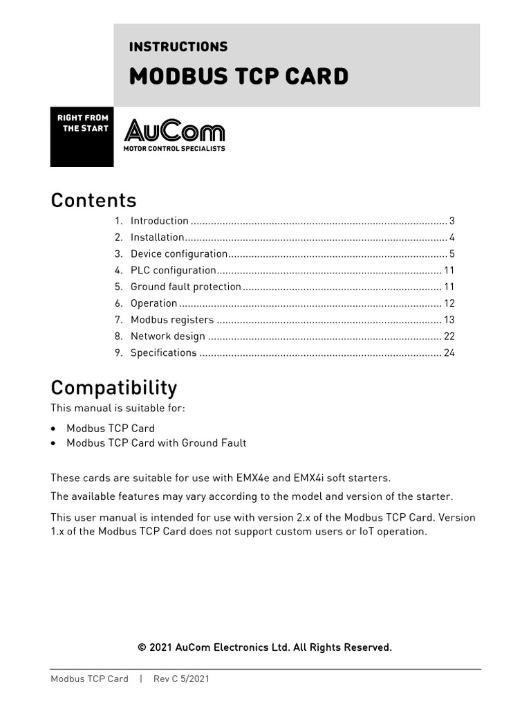 710-16501-00A Modbus TCP Card For EMX4 EN Web | PDF | Computer Network | Ip Address