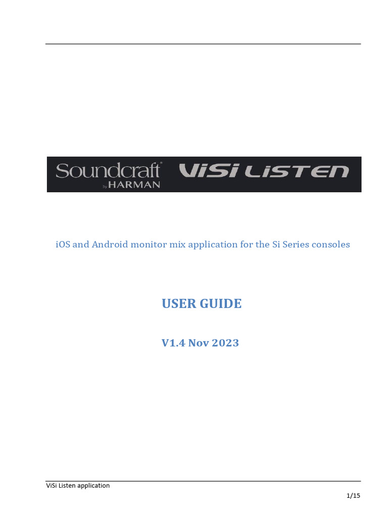 ViSi Listen User Guide V1.4 | PDF | Ios | Wi Fi