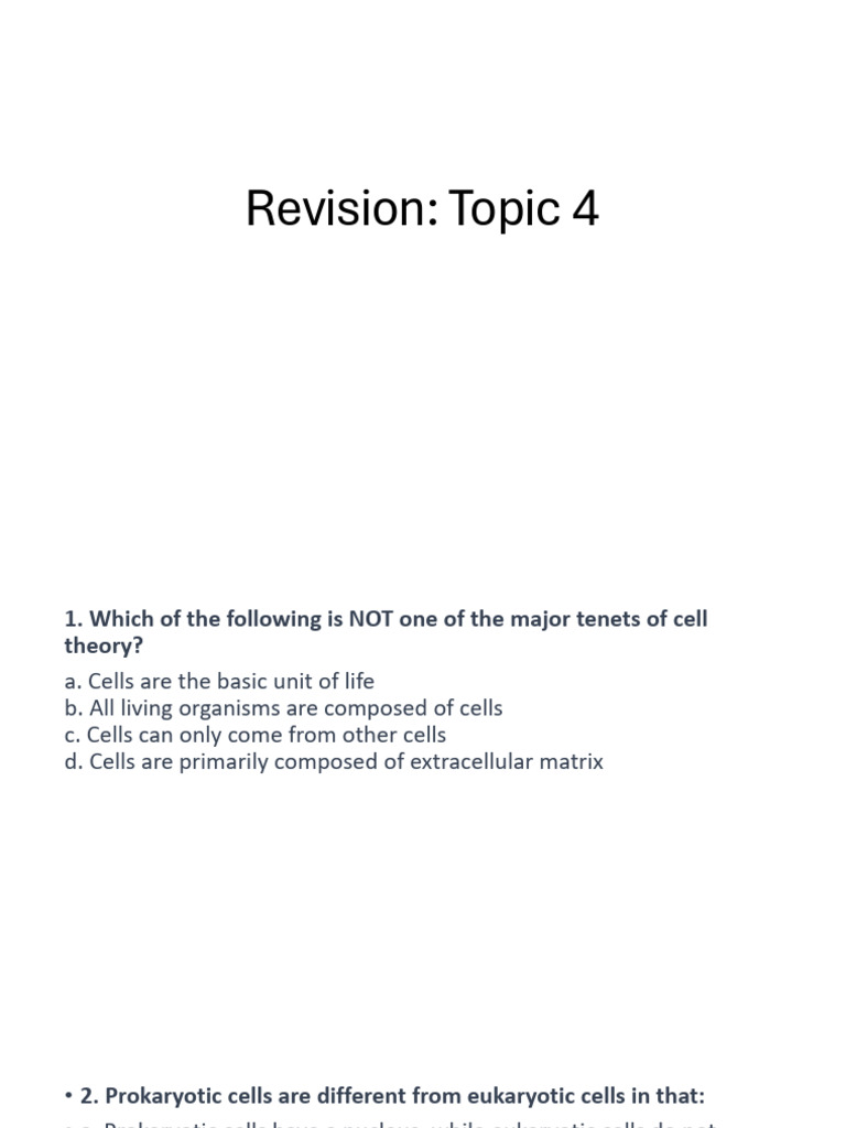 Cell Theory and Classification Quiz | PDF | Cell (Biology) | Cell Membrane