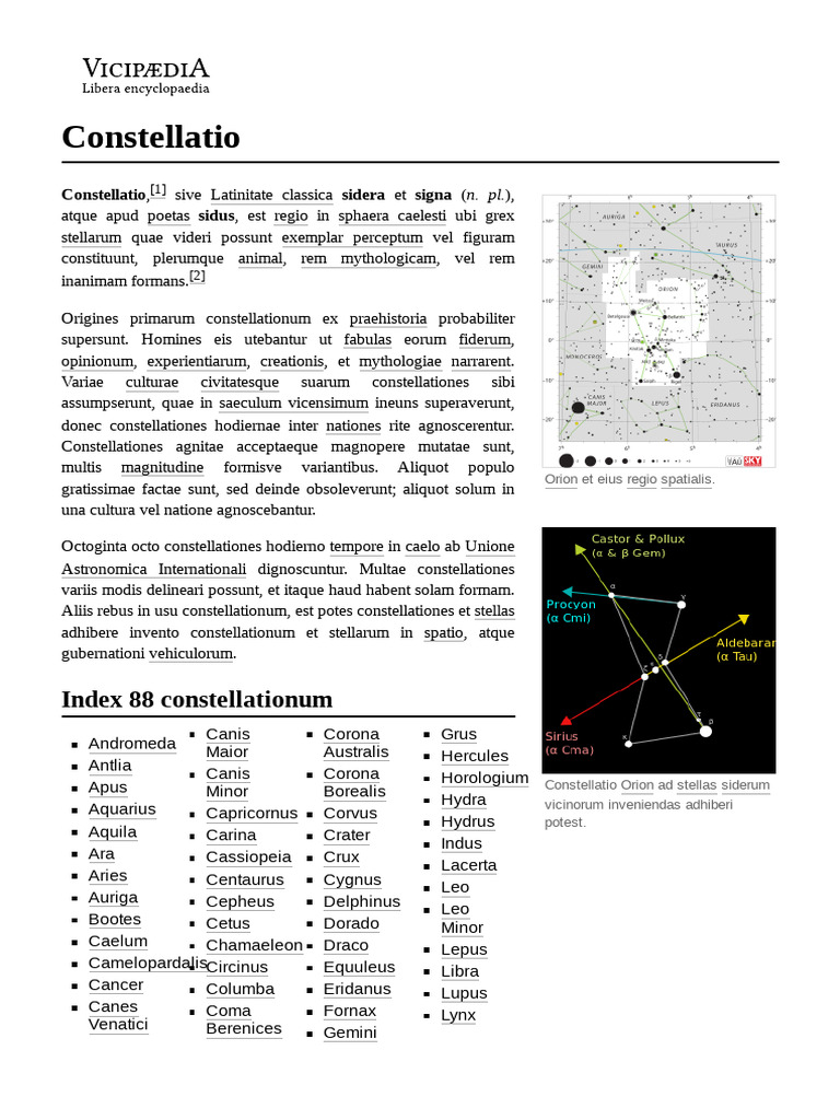 Constellatio | PDF | Astronomical Objects | Sky Regions