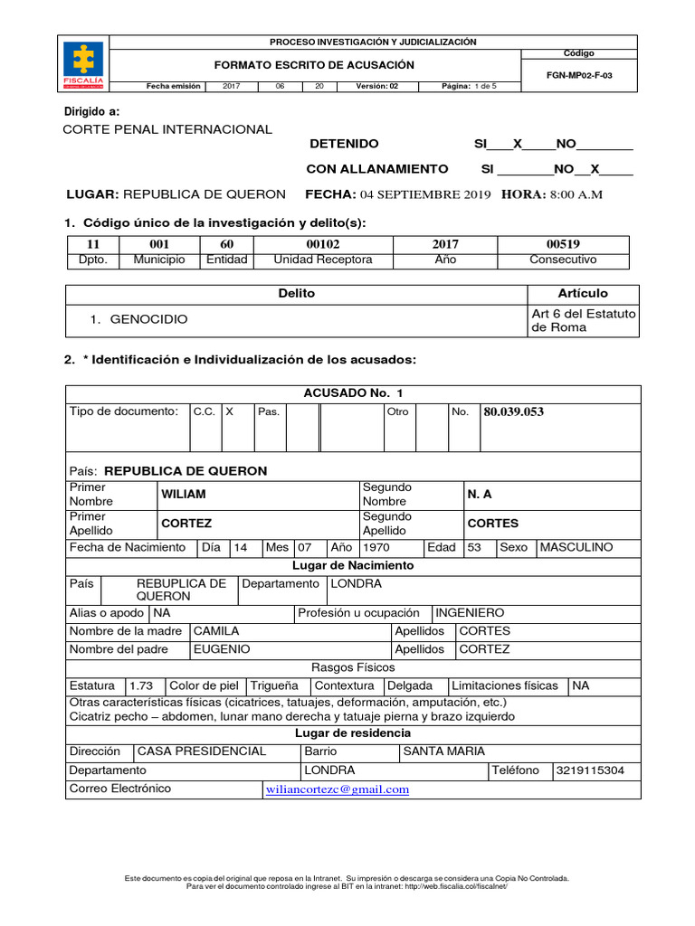 Acusación por Genocidio en Querón | PDF | Genocidios