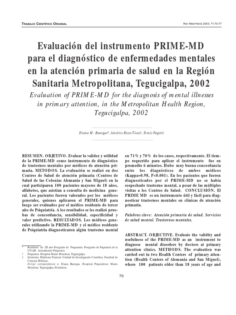 Escala Prime MD | PDF | Cuidado de la salud | Medicina