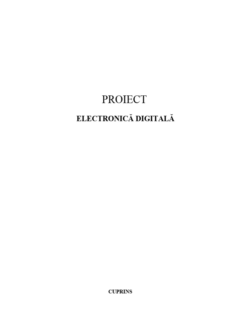 Proiect Electronica Digitala | PDF