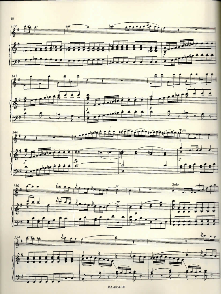 Mozart Flute Concerto in G Major Piano Score Pages 2 | PDF