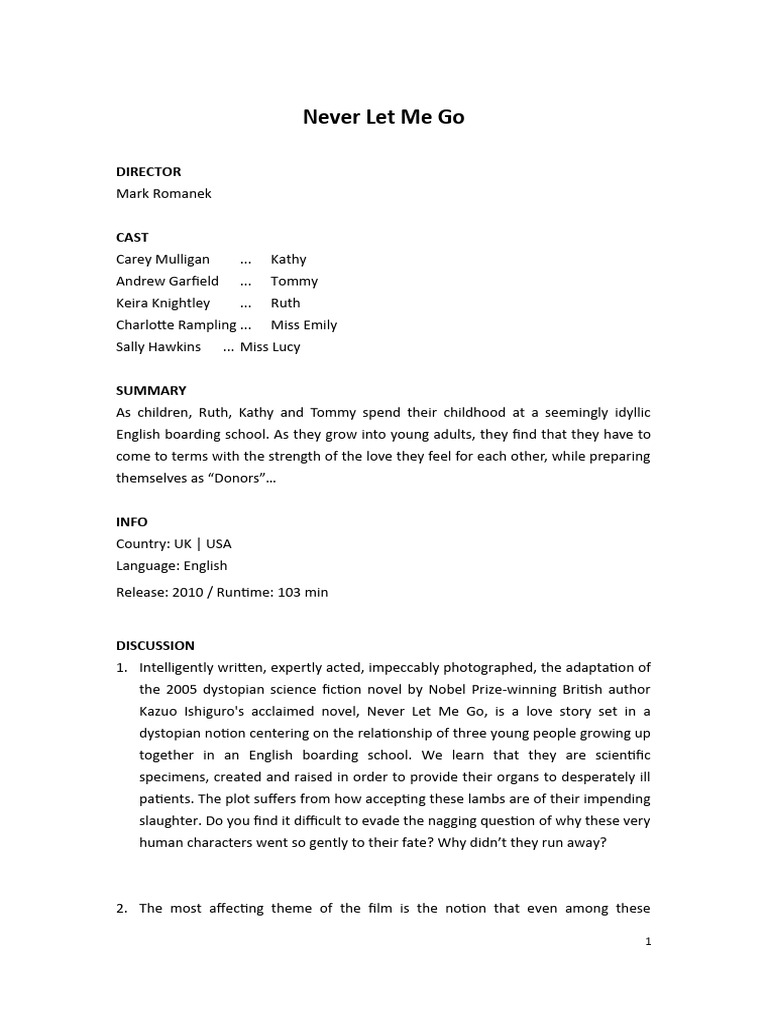Never Let Me Go | PDF