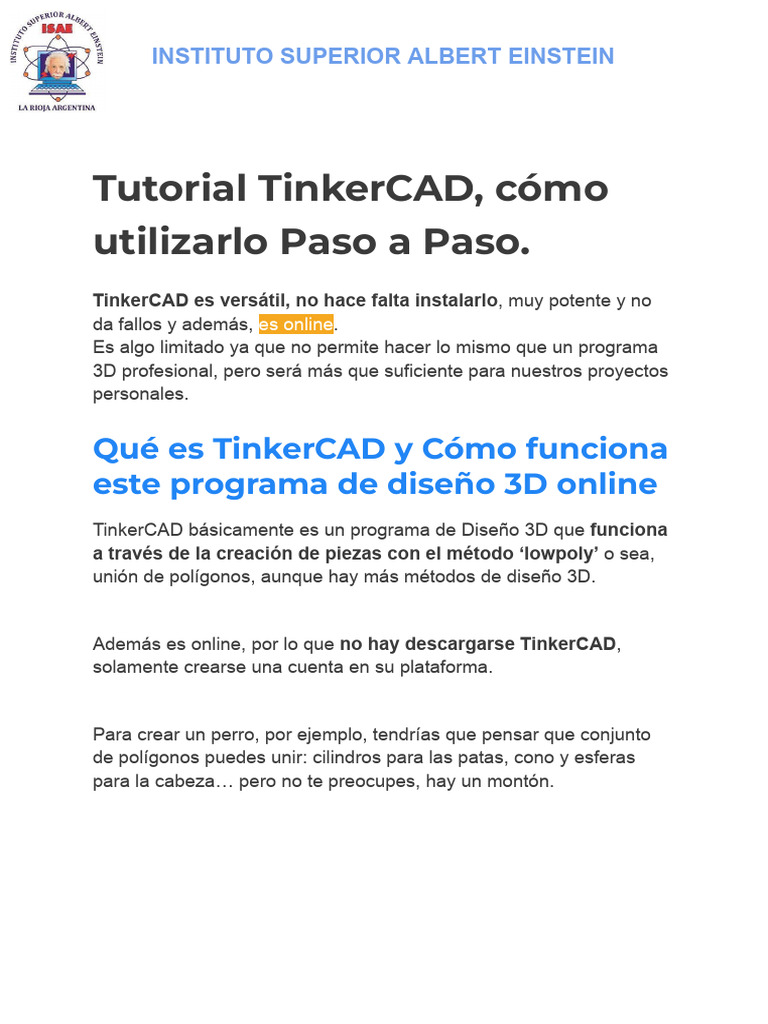 Tutorial Tinkercad Pdf