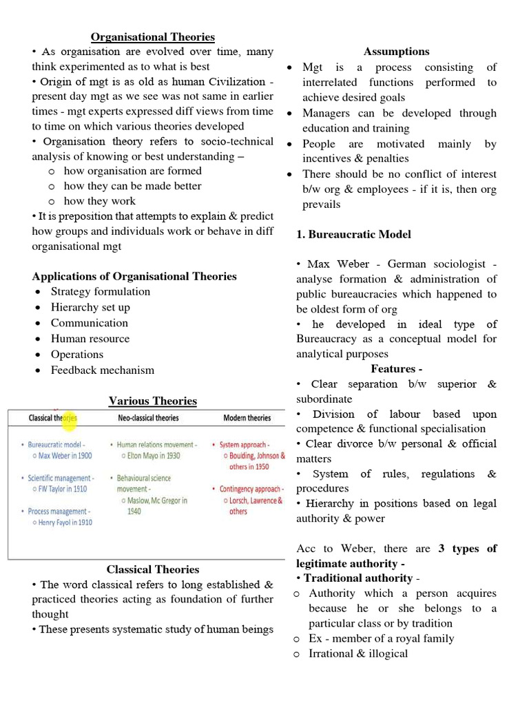 Organisation Theory | PDF | System | Motivation