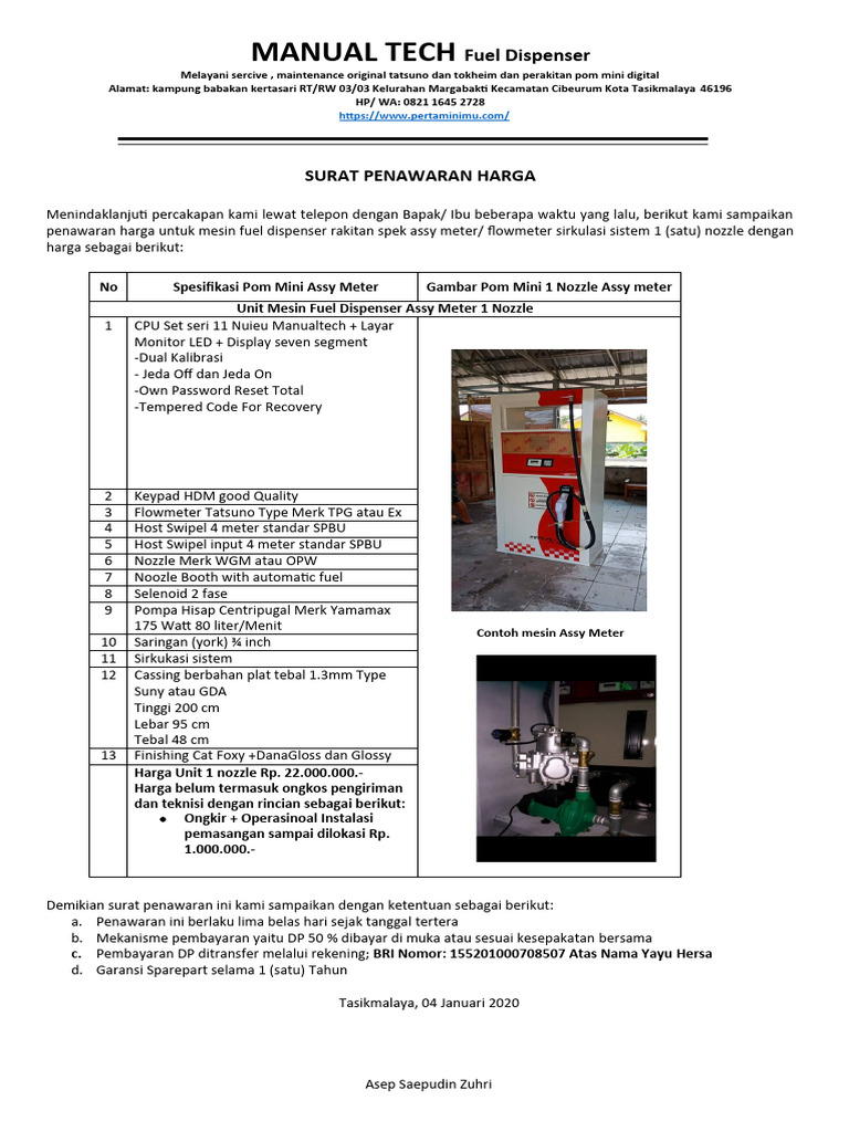 Surat Penawaran Assy Meter | PDF