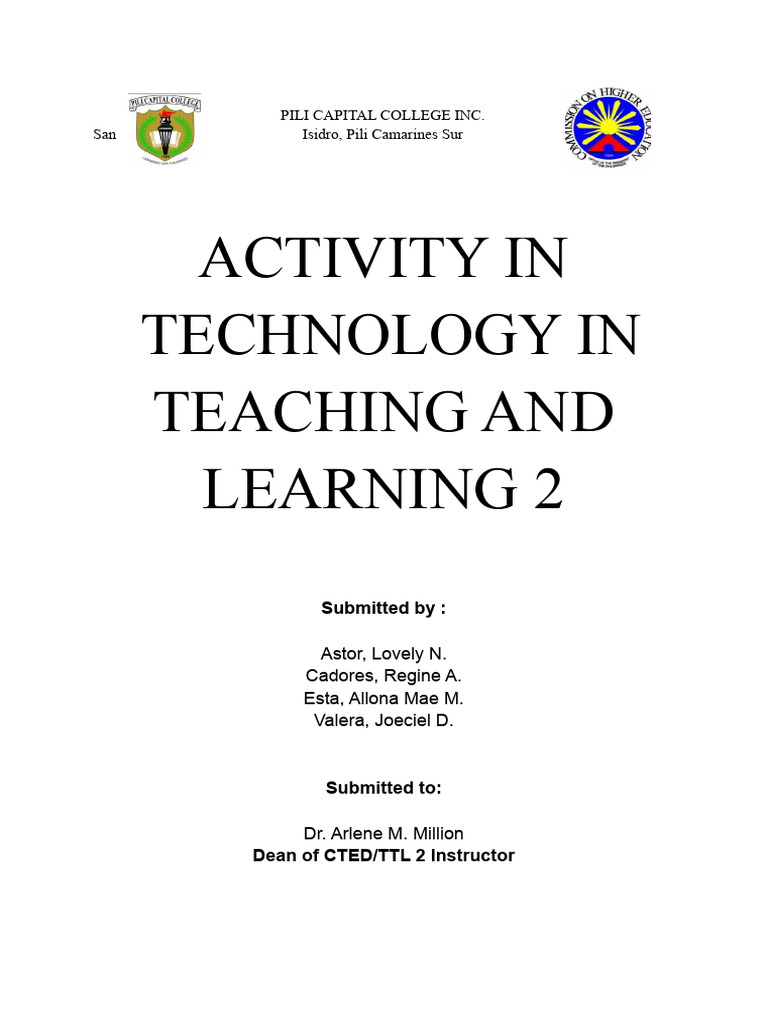 To Print TTL Activity | PDF | Educational Technology | Learning