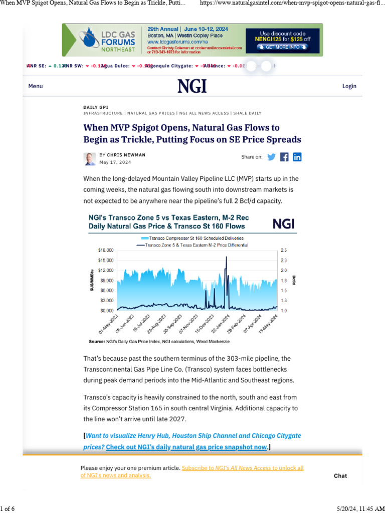 When MVP Spigot Opens, Natural Gas Flows To Begin As Trickle, Putting ...