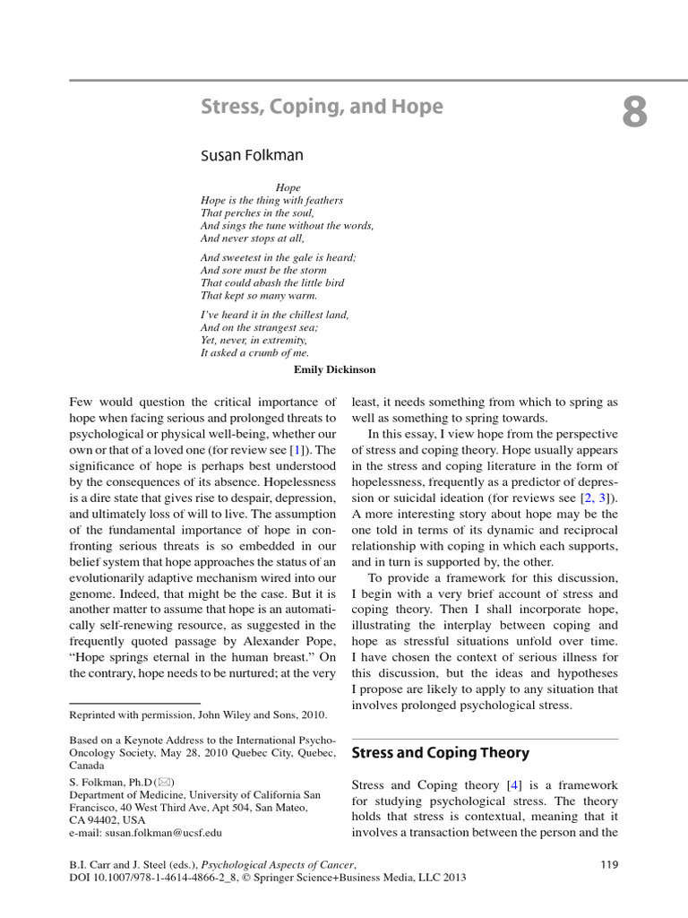 Stress, Coping, and Hope | Download Free PDF | Hope | Stress (Biology)