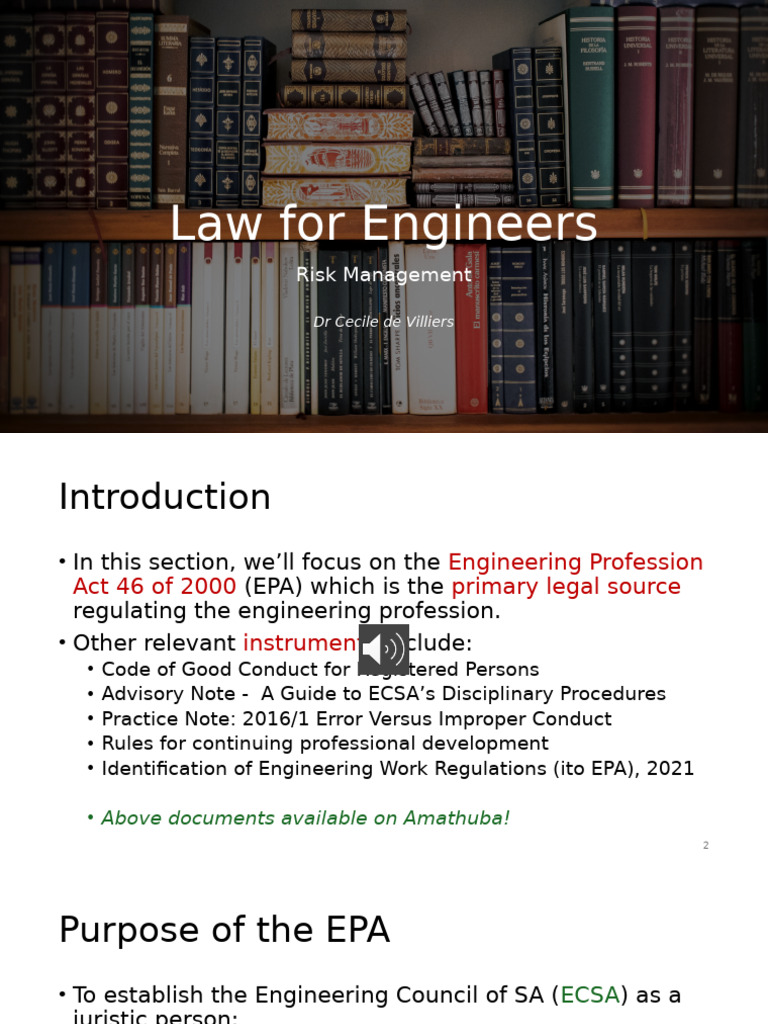 Law For Engineers: Risk Management | PDF | Professional Development ...