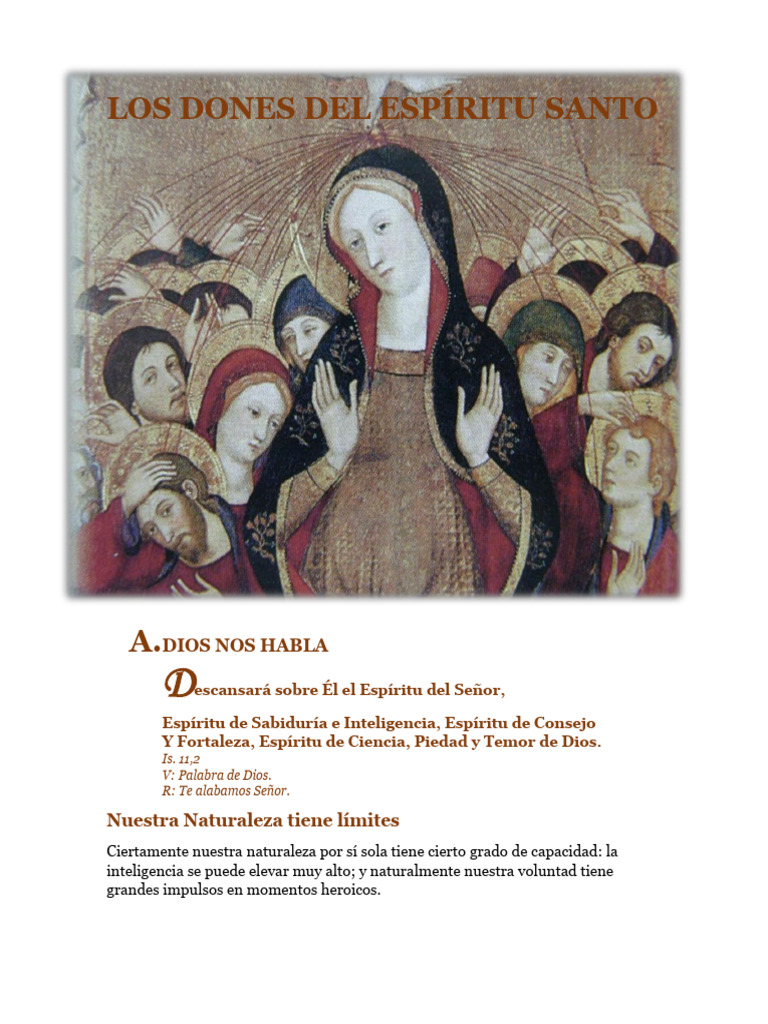 Dones del Espíritu Santo Explicados | PDF | espíritu Santo | Gracia divina