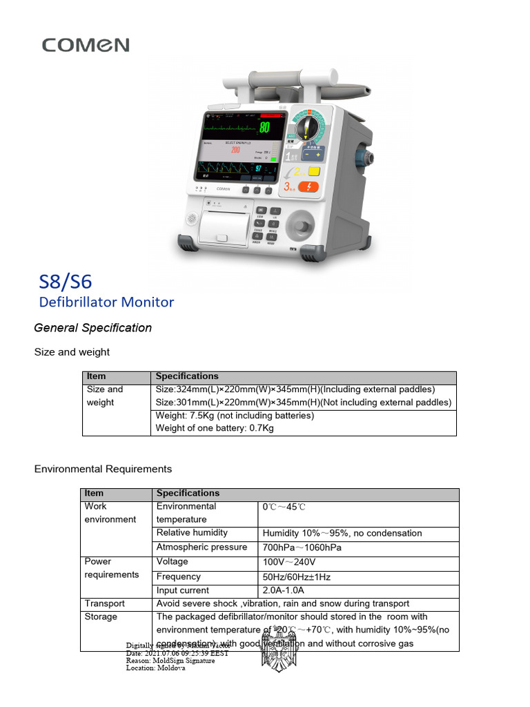 12 Defibrillator S8& S6.signed | PDF | Electrocardiography | Electricity
