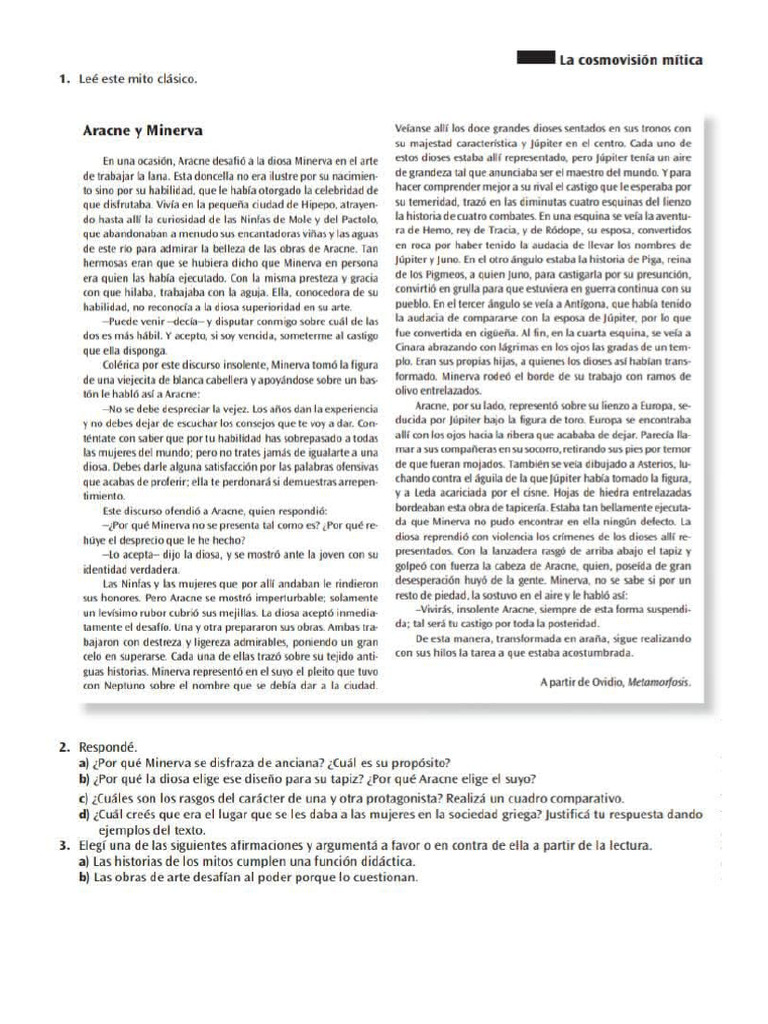 Aracne y Minerva | PDF