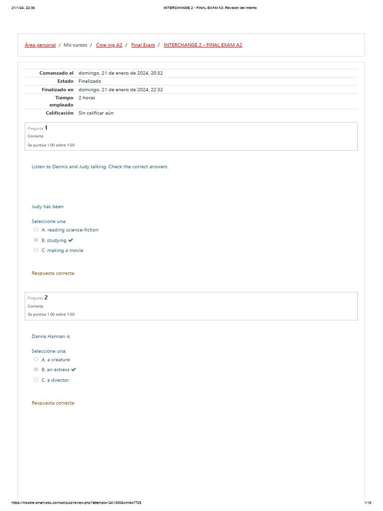 INTERCHANGE 2 - FINAL EXAM A2 - Revisión Del Intento | PDF | Angkor | Angkor Wat