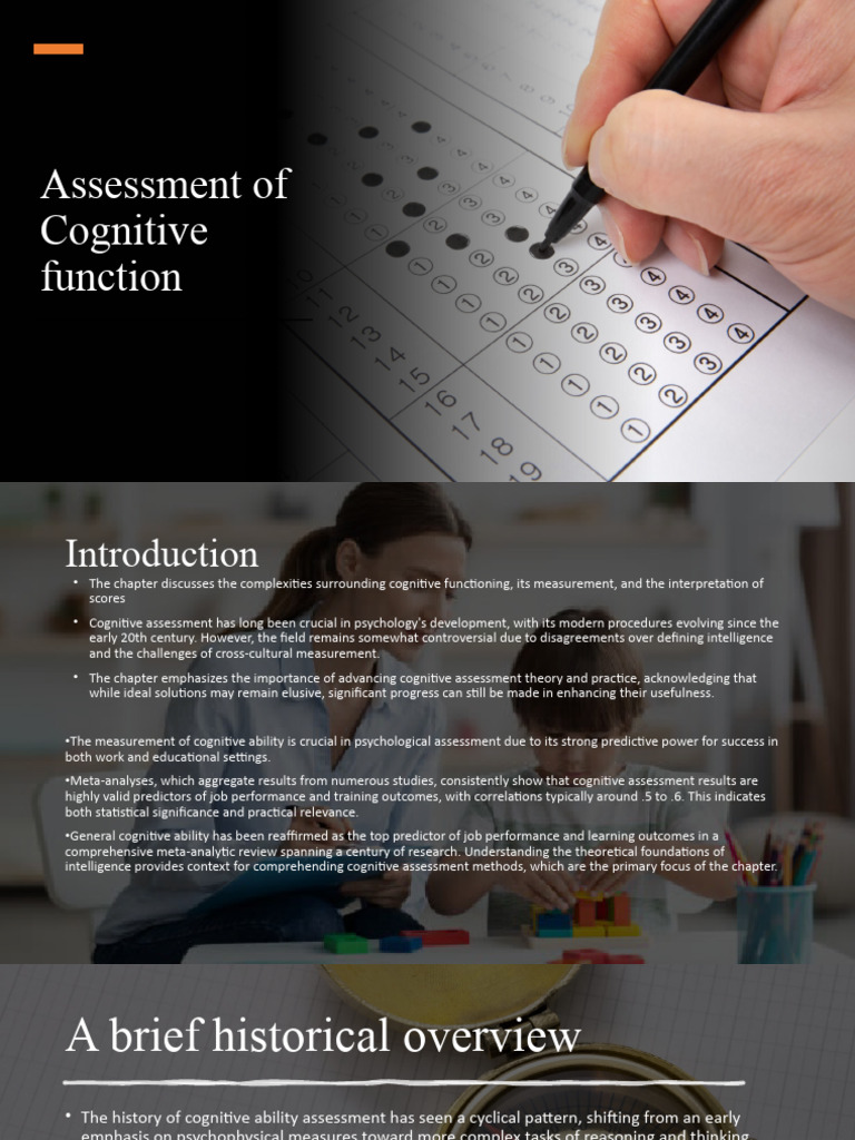 Assessment of Cognitive Function | PDF | Wechsler Adult Intelligence Scale | Intelligence