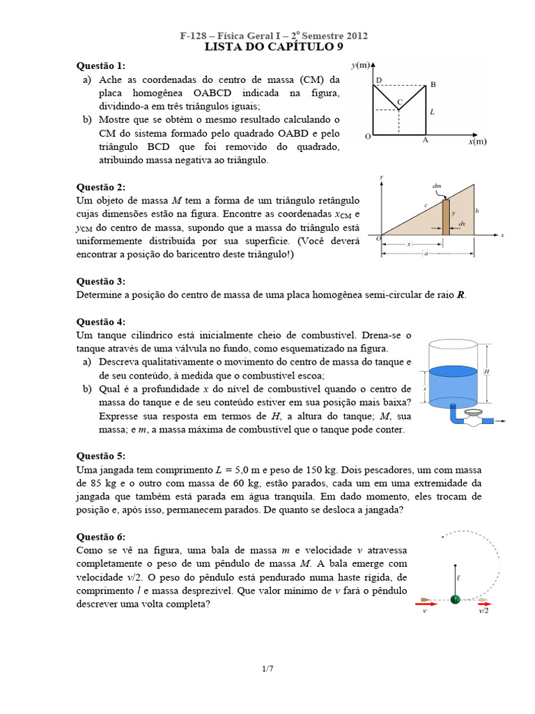 Lista Cap9 | PDF | Colisão | Massa