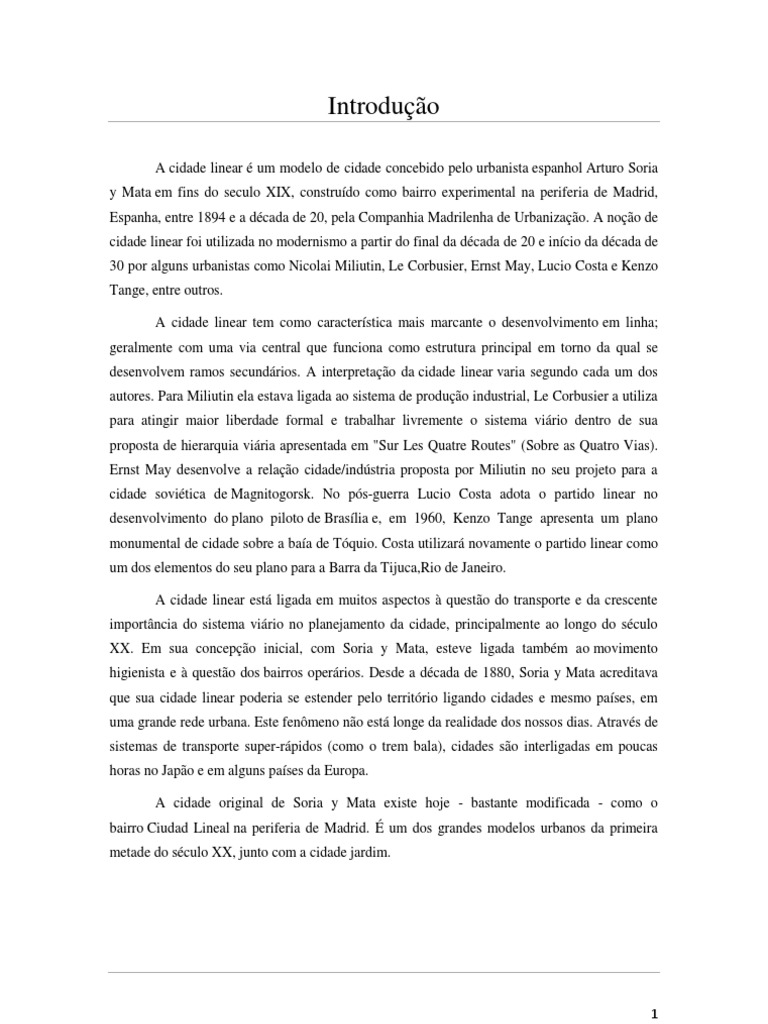 Cidade Linear - Arturo Soria y Mata | PDF | Geografia urbana ...