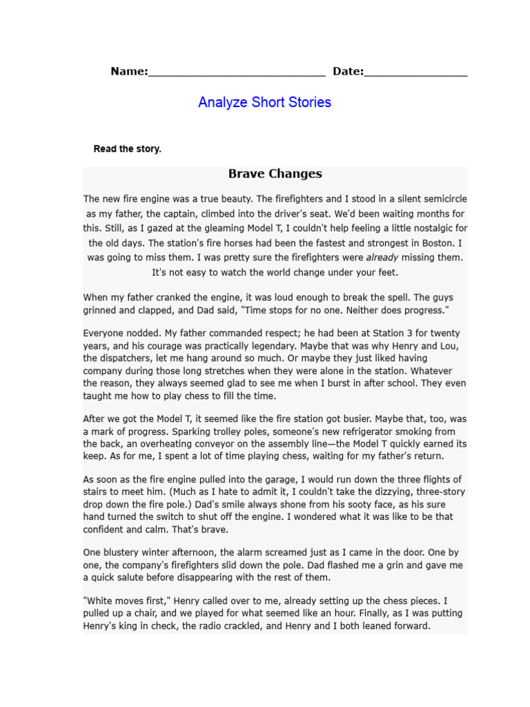 Assignment Analyze Short Stories | PDF | Art