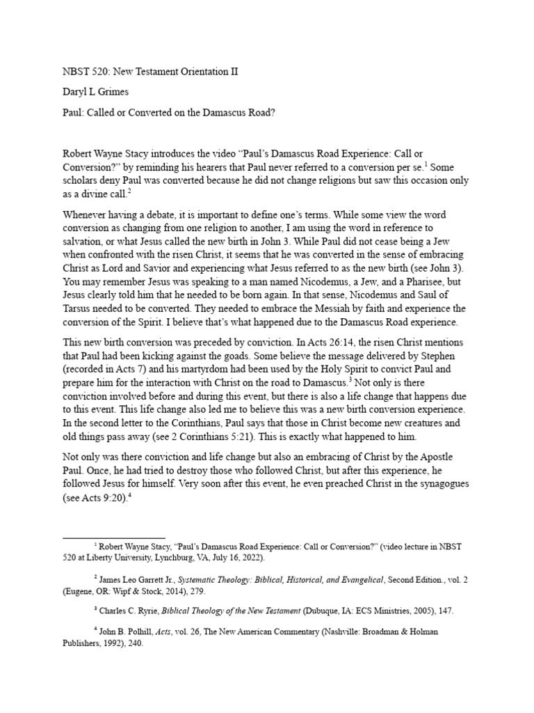 Paul’s Conversion on the Damascus Road | PDF | Paul The Apostle | Born ...