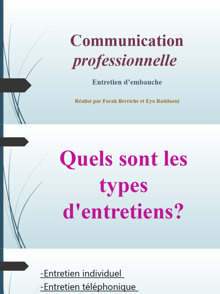 PR Ése Ntation 1 | PDF | Entretien d'embauche