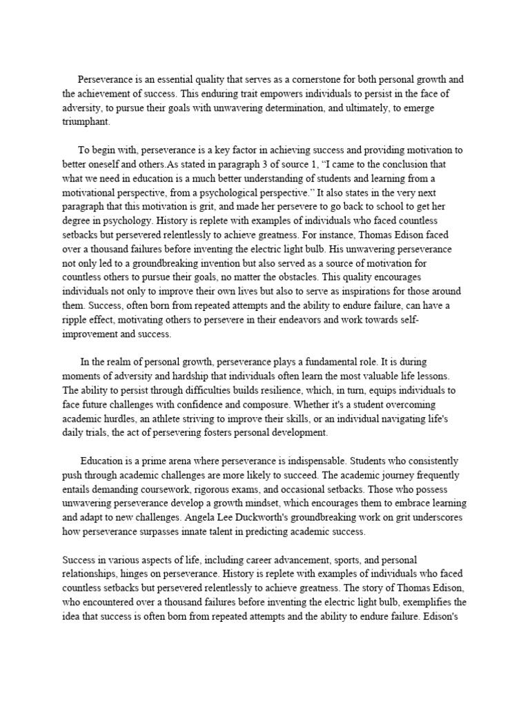 Perseverance | PDF | Psychological Resilience | Grit (Personality Trait)