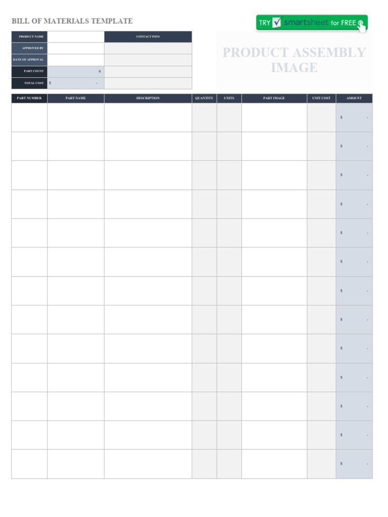 IC Bill of Materials Template | PDF
