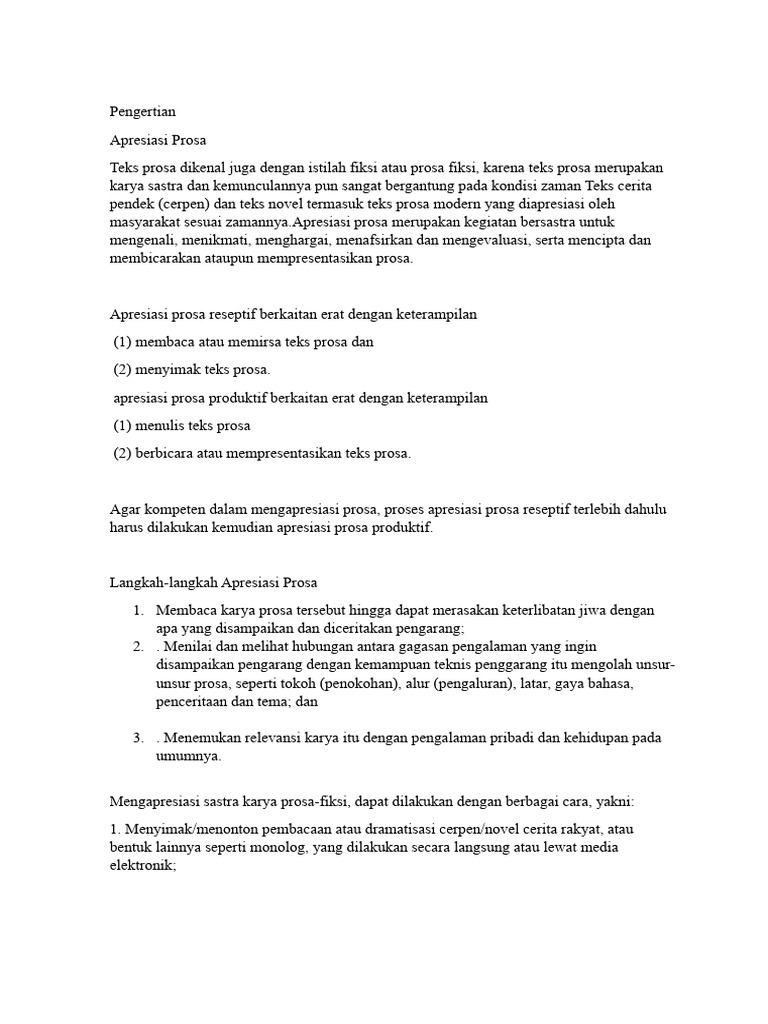 Apresiasi Prosa | PDF