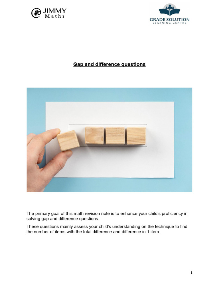 Gap and Difference Questions | PDF | Educational Technology | Toys