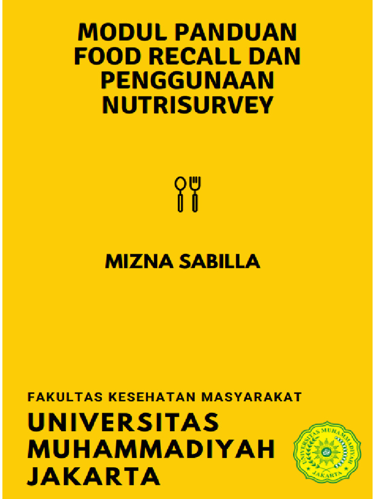 MODUL PANDUAN FOOD RECALL DAN PENGGUNAAN NUTRISURVEY | PDF