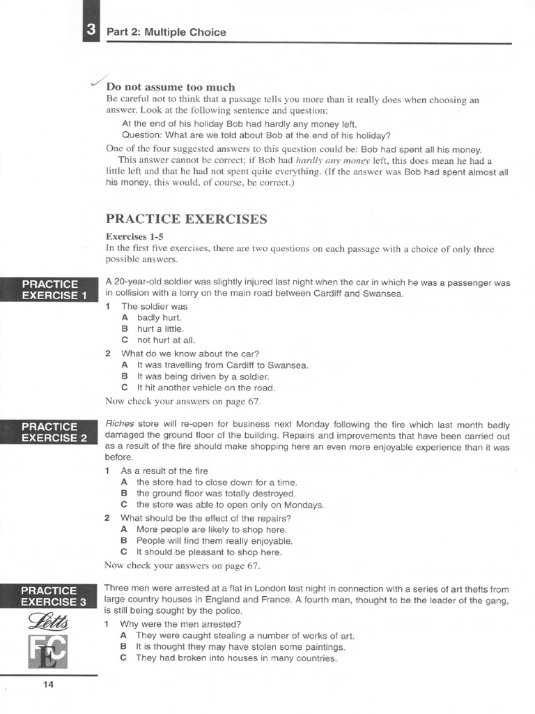How To Pass FCE MULTIPLE CHOICE | PDF | Tourism